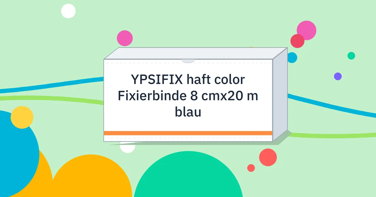 Symbolbild: Packung mit der Aufschrift YPSIFIX haft color Fixierbinde 8 cmx20 m blau (PZN 12604803) – Verfügbarkeit und Bezug in Apotheken in Frankfurt am Main