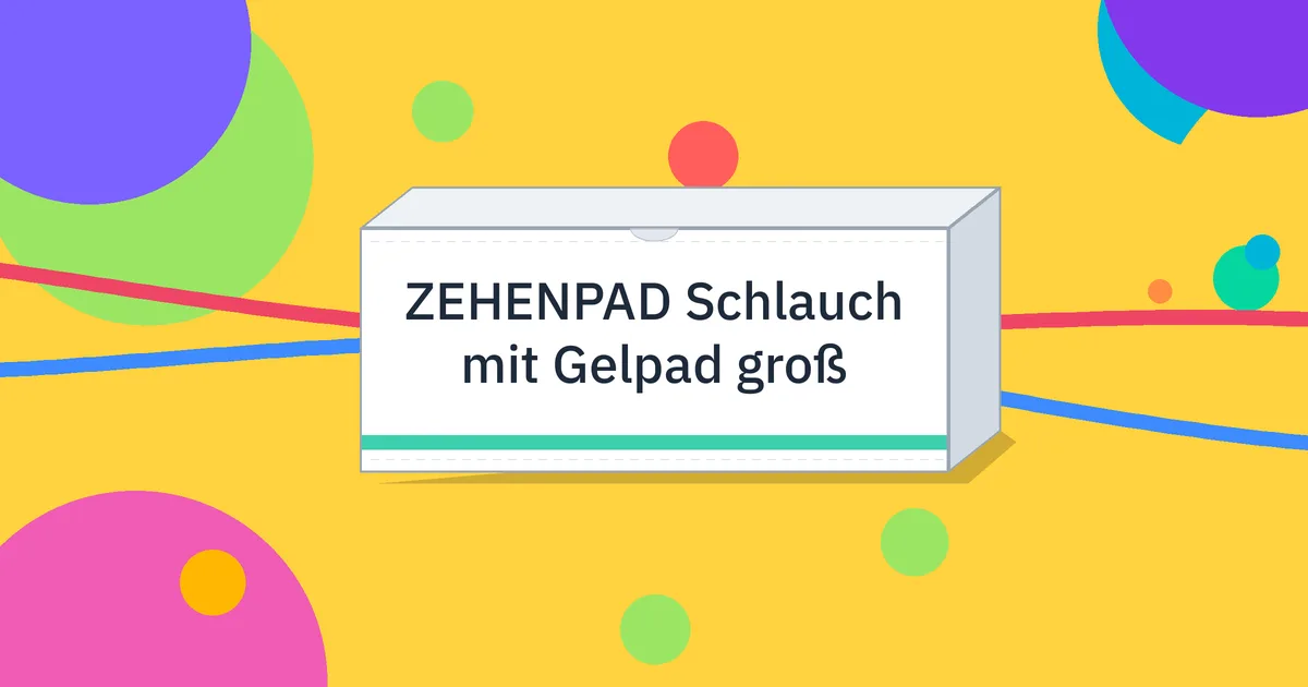 Symbolbild: Packung mit der Aufschrift ZEHENPAD Schlauch mit Gelpad groß (PZN 10540430) – Verfügbarkeit und Bezug in Apotheken in Frankfurt am Main