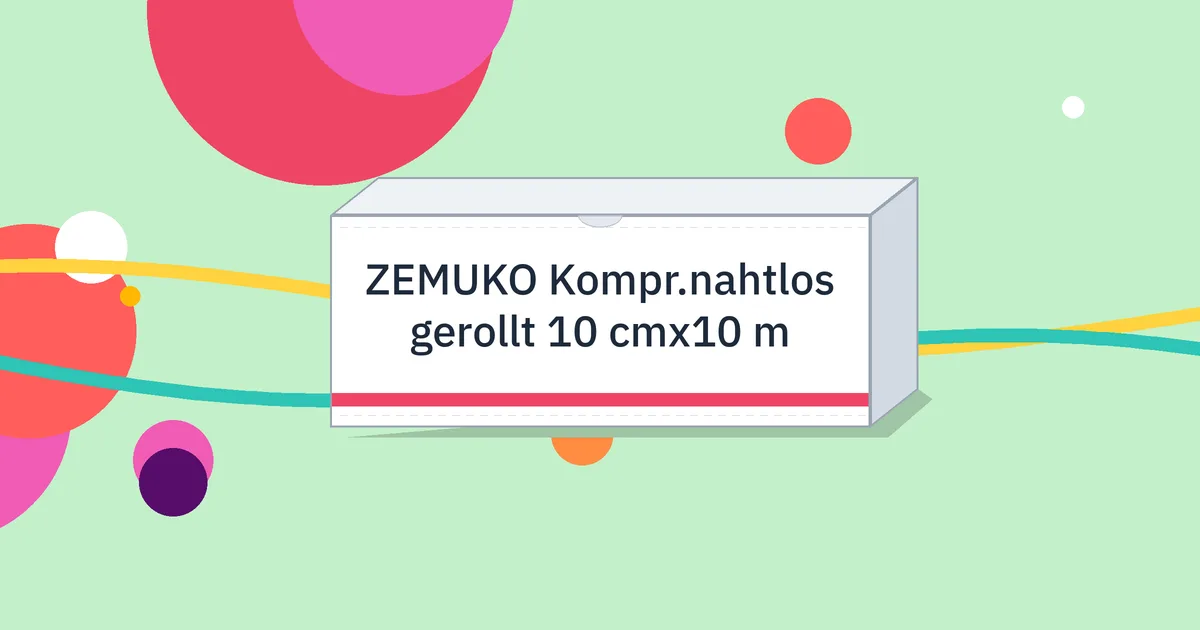 Symbolbild: Packung mit der Aufschrift ZEMUKO Kompr.nahtlos gerollt 10 cmx10 m (PZN 15431792) – Verfügbarkeit und Bezug in Apotheken in Frankfurt am Main