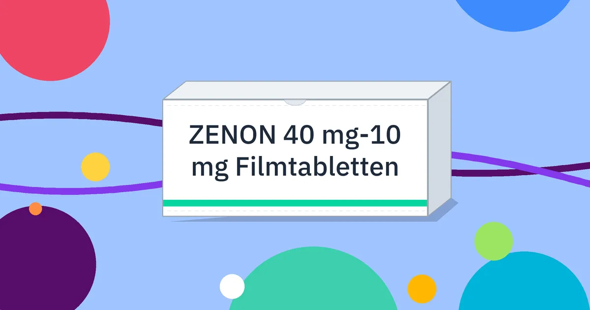 Symbolbild: Packung mit der Aufschrift ZENON 40 mg-10 mg Filmtabletten (PZN 20157287) – Verfügbarkeit und Bezug in Apotheken in Frankfurt am Main