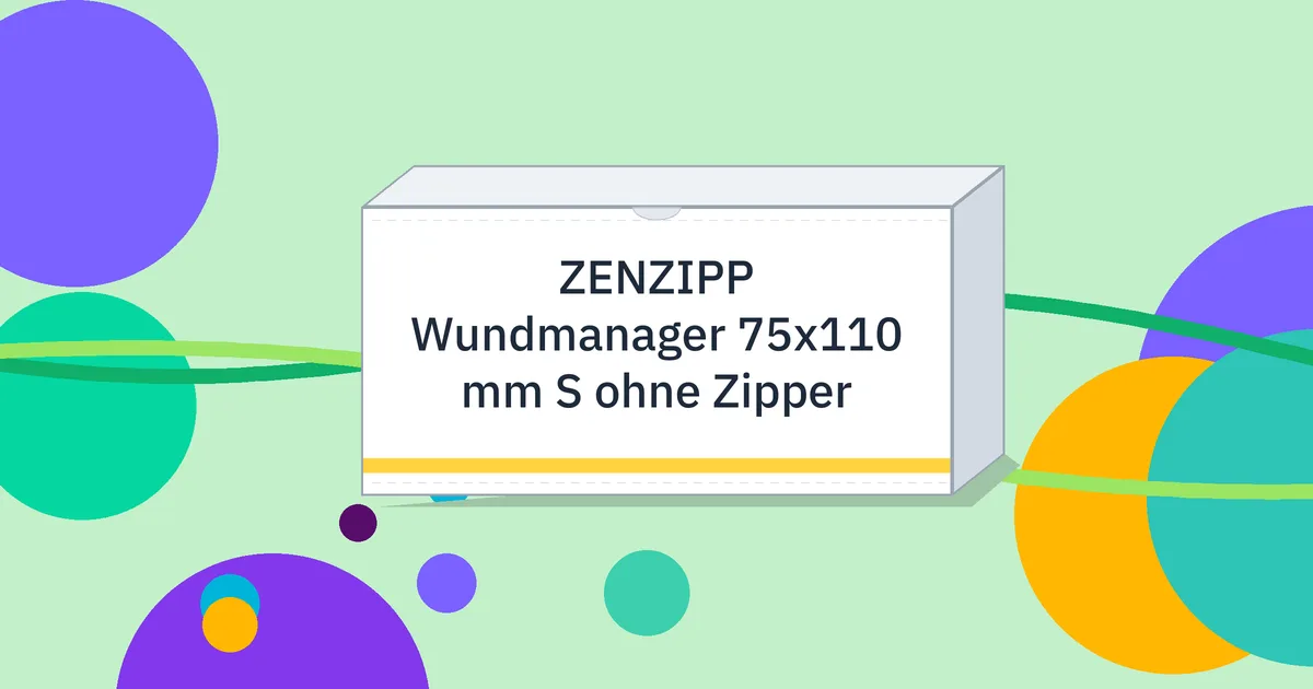 Symbolbild: Packung mit der Aufschrift ZENZIPP Wundmanager 75x110 mm S ohne Zipper (PZN 13568400) – Verfügbarkeit und Bezug in Apotheken in Frankfurt am Main