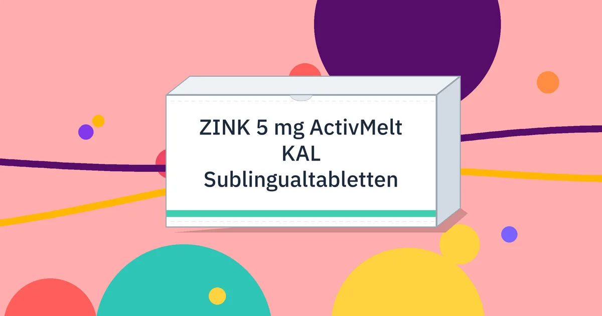 Symbolbild: Packung mit der Aufschrift ZINK 5 mg ActivMelt KAL Sublingualtabletten (PZN 17215207) – Verfügbarkeit und Bezug in Apotheken in Frankfurt am Main