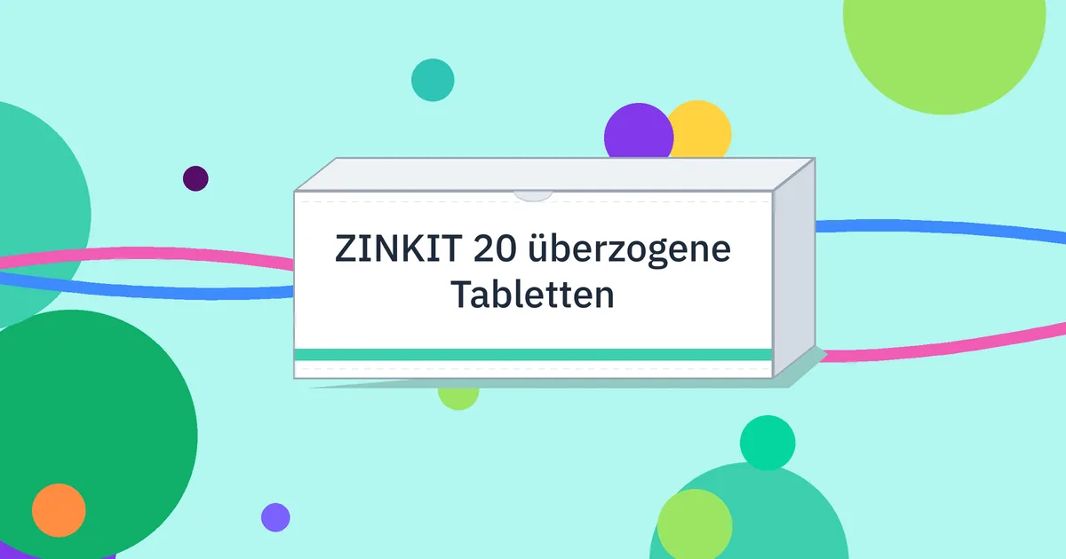 Symbolbild: Packung mit der Aufschrift ZINKIT 20 überzogene Tabletten (PZN 04435261) – Verfügbarkeit und Bezug in Apotheken in Frankfurt am Main