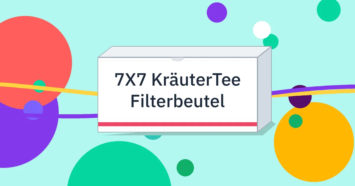 Symbolbild: Packung mit der Aufschrift 7X7 KräuterTee Filterbeutel (PZN 19946814) – Verfügbarkeit und Bezug in Apotheken in Frankfurt am Main