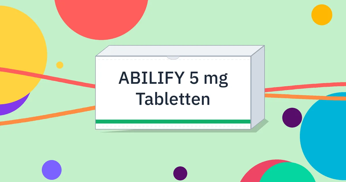 Symbolbild: Packung mit der Aufschrift ABILIFY 5 mg Tabletten (PZN 09095568) – Verfügbarkeit und Bezug in Apotheken in Frankfurt am Main