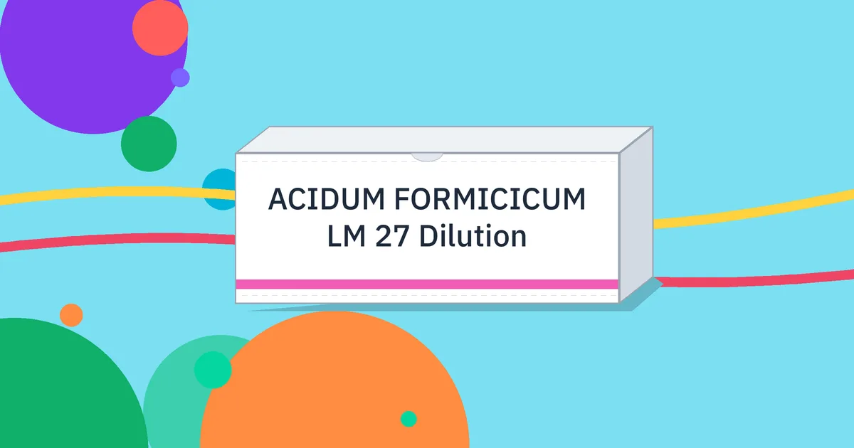 Symbolbild: Packung mit der Aufschrift ACIDUM FORMICICUM LM 27 Dilution (PZN 12752076) – Verfügbarkeit und Bezug in Apotheken in Frankfurt am Main