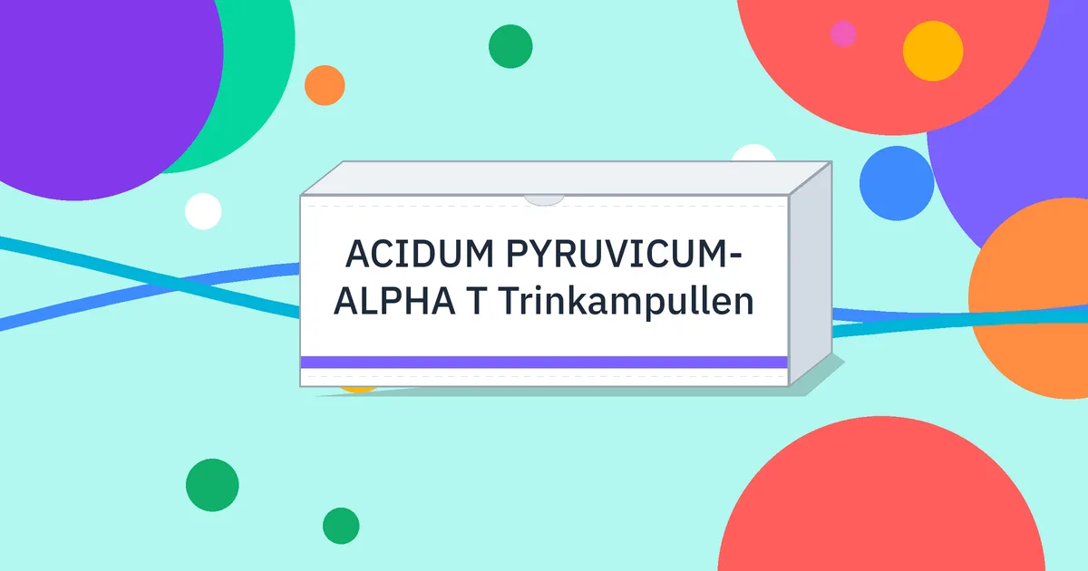Symbolbild: Packung mit der Aufschrift ACIDUM PYRUVICUM-ALPHA T Trinkampullen (PZN 10219840) – Verfügbarkeit und Bezug in Apotheken in Frankfurt am Main