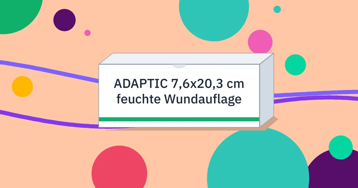 Symbolbild: Packung mit der Aufschrift ADAPTIC 7,6x20,3 cm feuchte Wundauflage (PZN 17311218) – Verfügbarkeit und Bezug in Apotheken in Frankfurt am Main