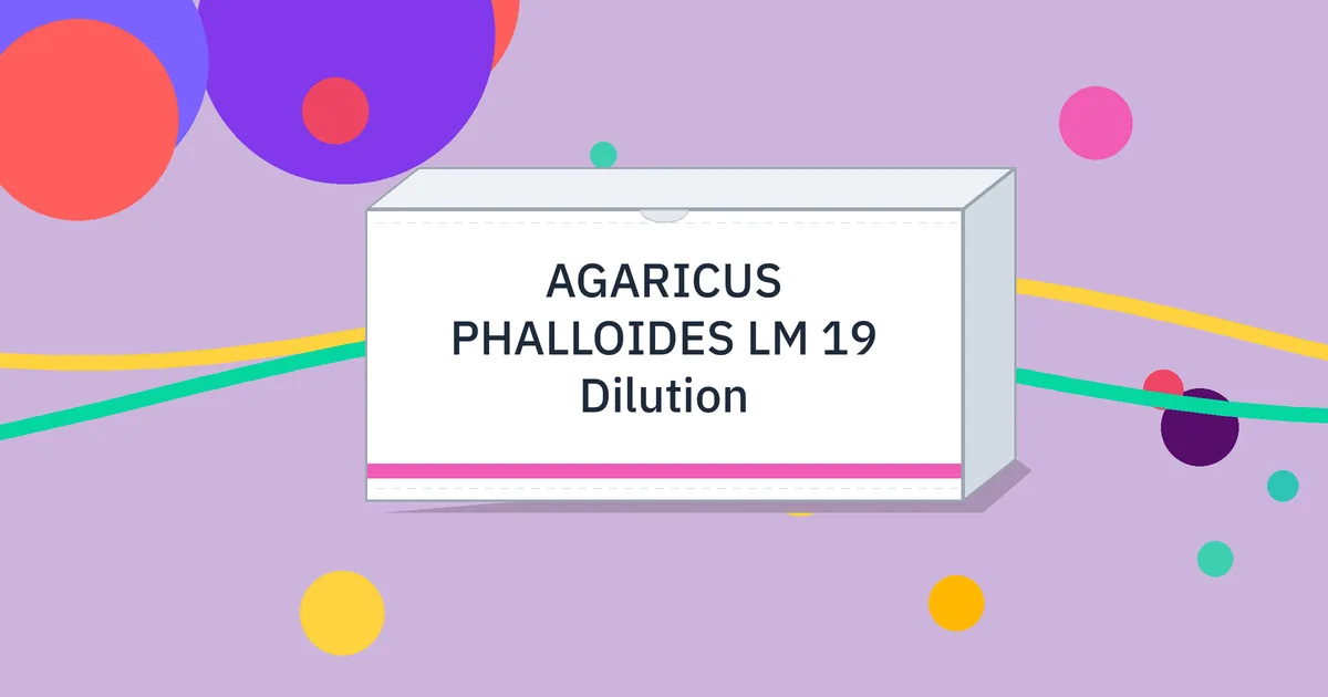 Symbolbild: Packung mit der Aufschrift AGARICUS PHALLOIDES LM 19 Dilution (PZN 13304581) – Verfügbarkeit und Bezug in Apotheken in Frankfurt am Main