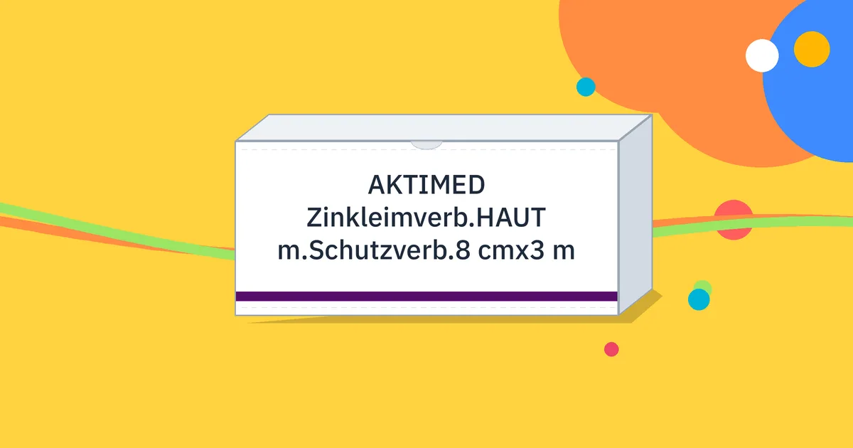 Symbolbild: Packung mit der Aufschrift AKTIMED Zinkleimverb.HAUT m.Schutzverb.8 cmx3 m (PZN 17492042) – Verfügbarkeit und Bezug in Apotheken in Frankfurt am Main
