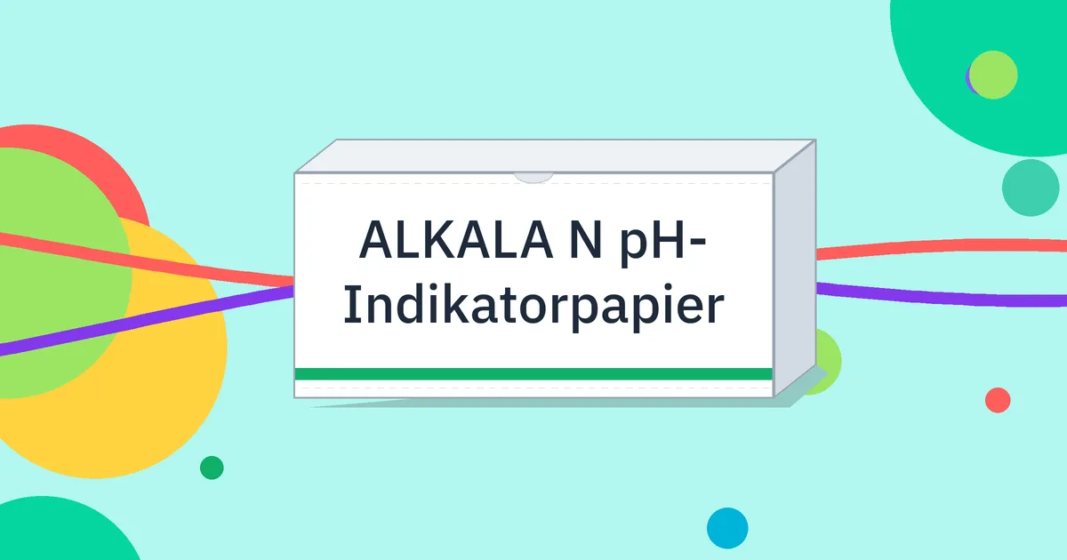 Symbolbild: Packung mit der Aufschrift ALKALA N pH-Indikatorpapier (PZN 03972927) – Verfügbarkeit und Bezug in Apotheken in Frankfurt am Main