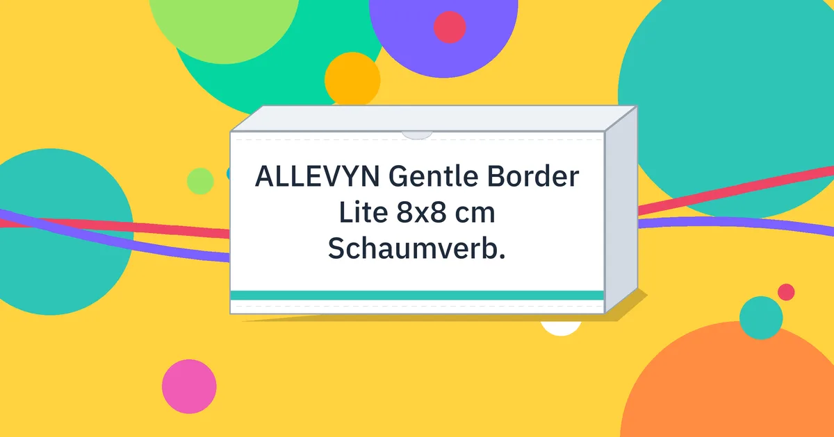Symbolbild: Packung mit der Aufschrift ALLEVYN Gentle Border Lite 8x8 cm Schaumverb. (PZN 17830763) – Verfügbarkeit und Bezug in Apotheken in Frankfurt am Main