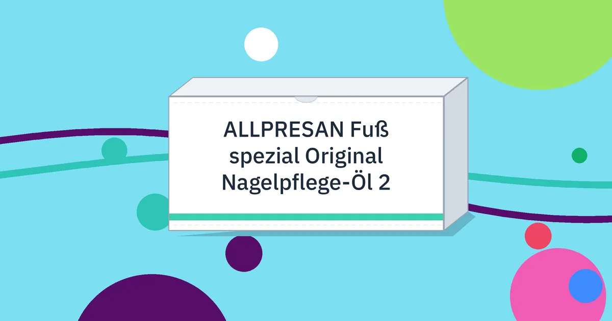 Symbolbild: Packung mit der Aufschrift ALLPRESAN Fuß spezial Original Nagelpflege-Öl 2 (PZN 12358994) – Verfügbarkeit und Bezug in Apotheken in Frankfurt am Main