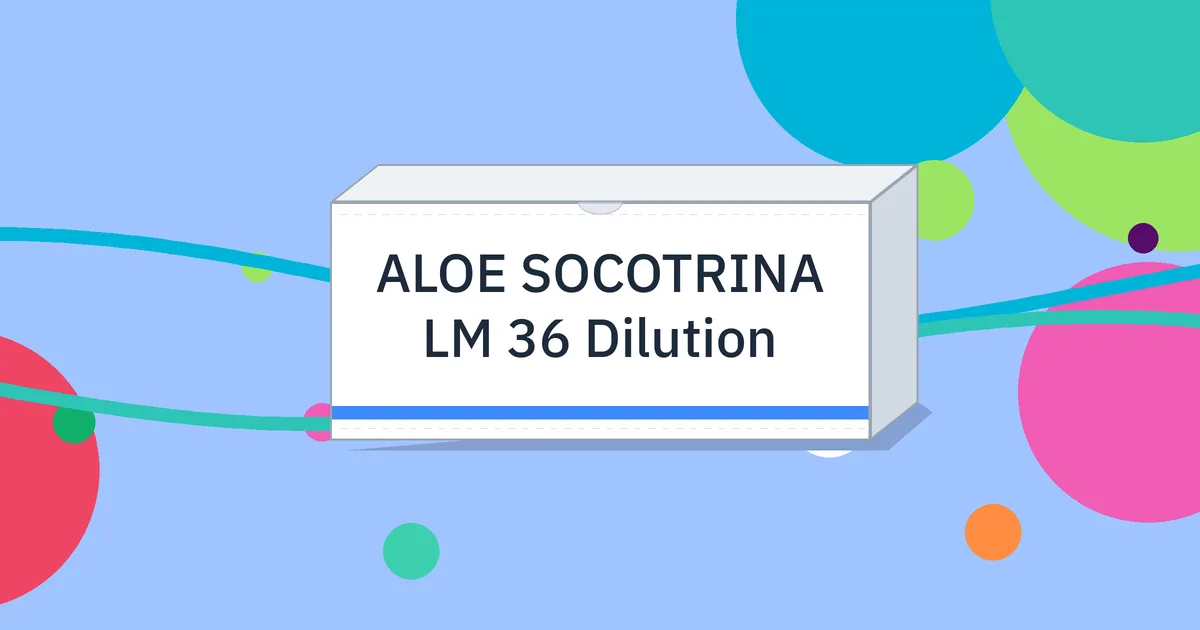 Symbolbild: Packung mit der Aufschrift ALOE SOCOTRINA LM 36 Dilution (PZN 13313611) – Verfügbarkeit und Bezug in Apotheken in Frankfurt am Main