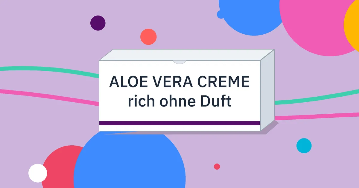 Symbolbild: Packung mit der Aufschrift ALOE VERA CREME rich ohne Duft (PZN 04665038) – Verfügbarkeit und Bezug in Apotheken in Frankfurt am Main