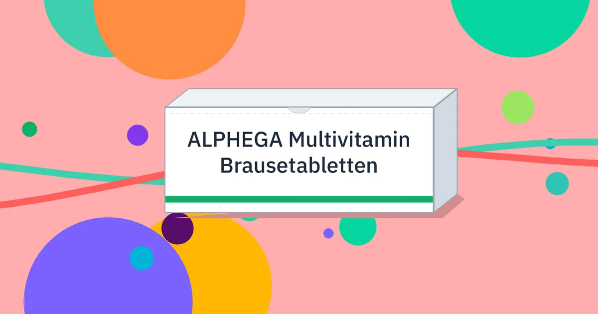Symbolbild: Packung mit der Aufschrift ALPHEGA Multivitamin Brausetabletten (PZN 18879369) – Verfügbarkeit und Bezug in Apotheken in Frankfurt am Main