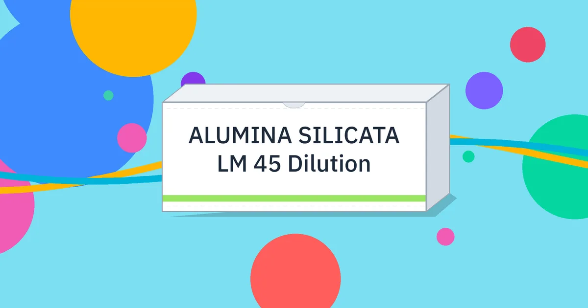 Symbolbild: Packung mit der Aufschrift ALUMINA SILICATA LM 45 Dilution (PZN 12759144) – Verfügbarkeit und Bezug in Apotheken in Frankfurt am Main