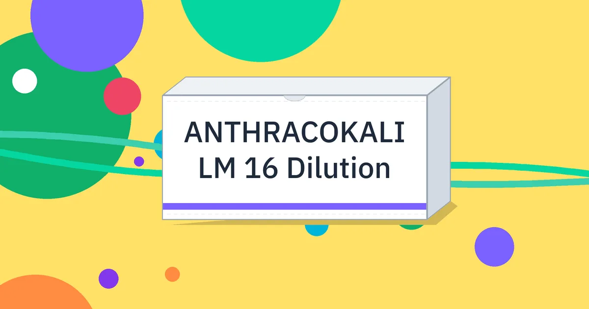 Symbolbild: Packung mit der Aufschrift ANTHRACOKALI LM 16 Dilution (PZN 13371287) – Verfügbarkeit und Bezug in Apotheken in Frankfurt am Main