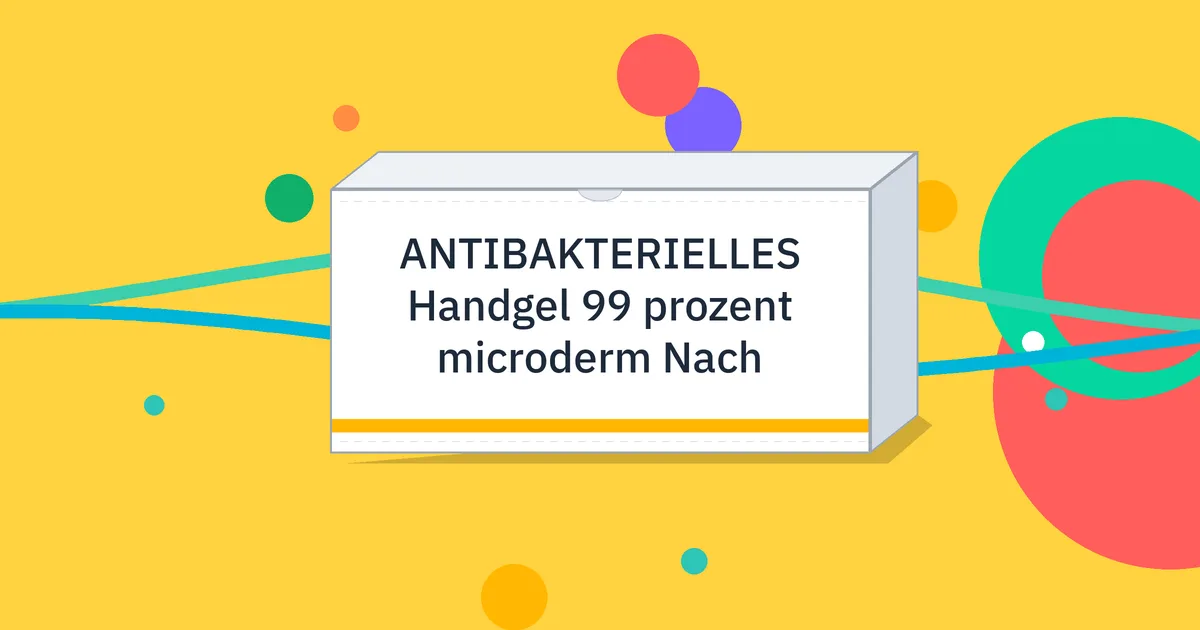 Symbolbild: Packung mit der Aufschrift ANTIBAKTERIELLES Handgel 99 prozent microderm Nach (PZN 17945153) – Verfügbarkeit und Bezug in Apotheken in Frankfurt am Main
