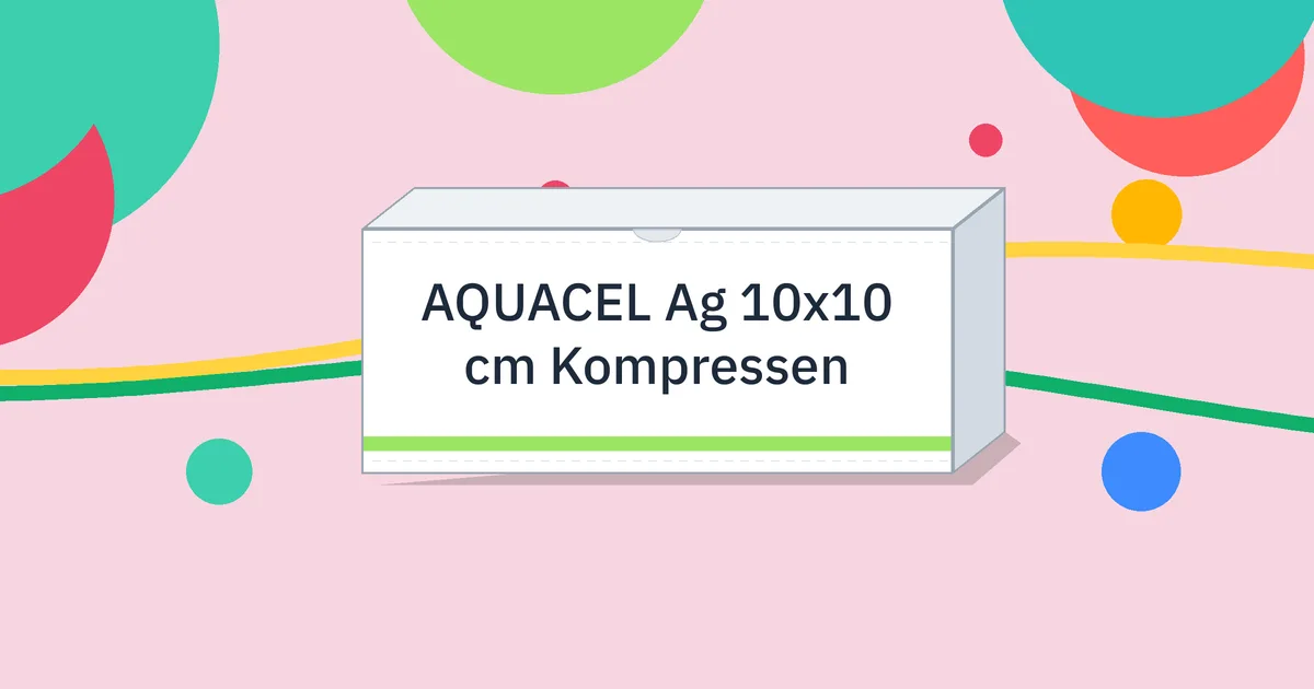 Symbolbild: Packung mit der Aufschrift AQUACEL Ag 10x10 cm Kompressen (PZN 17613600) – Verfügbarkeit und Bezug in Apotheken in Frankfurt am Main