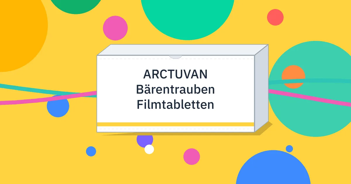 Symbolbild: Packung mit der Aufschrift ARCTUVAN Bärentrauben Filmtabletten (PZN 01532302) – Verfügbarkeit und Bezug in Apotheken in Frankfurt am Main