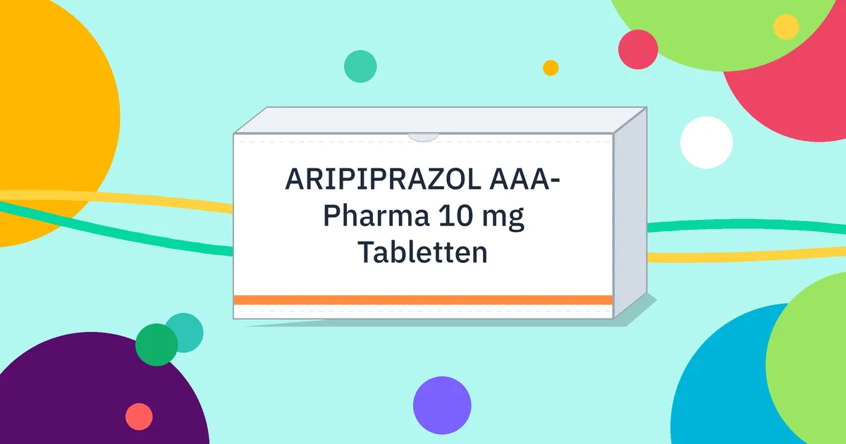 Symbolbild: Packung mit der Aufschrift ARIPIPRAZOL AAA-Pharma 10 mg Tabletten (PZN 18300174) – Verfügbarkeit und Bezug in Apotheken in Frankfurt am Main