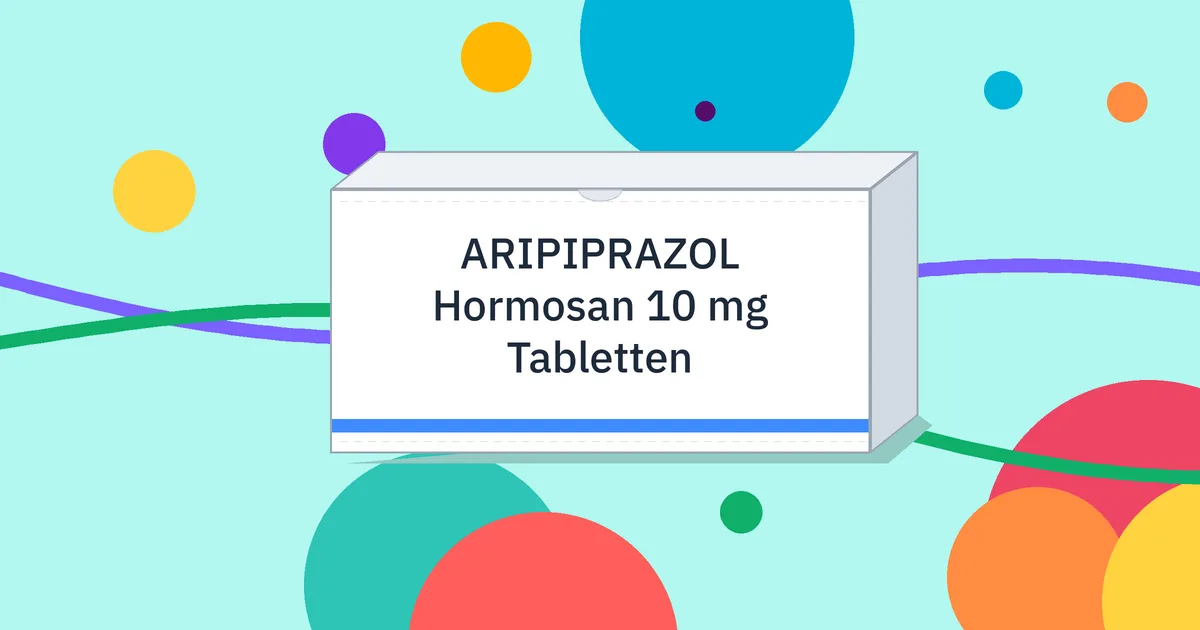 Symbolbild: Packung mit der Aufschrift ARIPIPRAZOL Hormosan 10 mg Tabletten (PZN 10754349) – Verfügbarkeit und Bezug in Apotheken in Frankfurt am Main