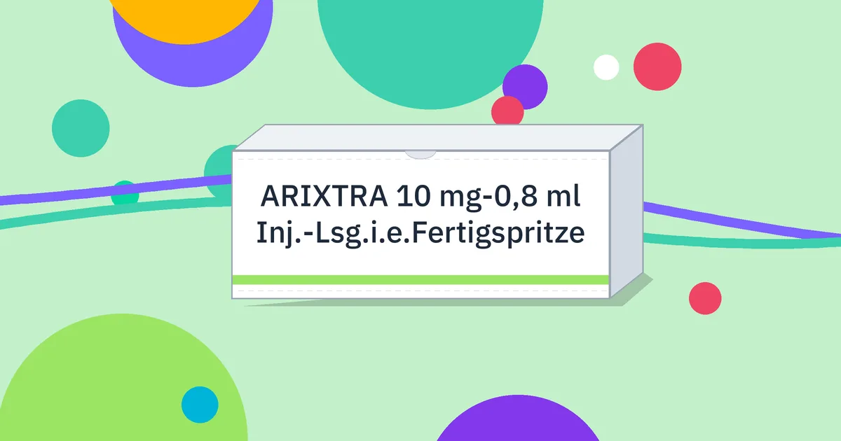 Symbolbild: Packung mit der Aufschrift ARIXTRA 10 mg-0,8 ml Inj.-Lsg.i.e.Fertigspritze (PZN 16038743) – Verfügbarkeit und Bezug in Apotheken in Frankfurt am Main