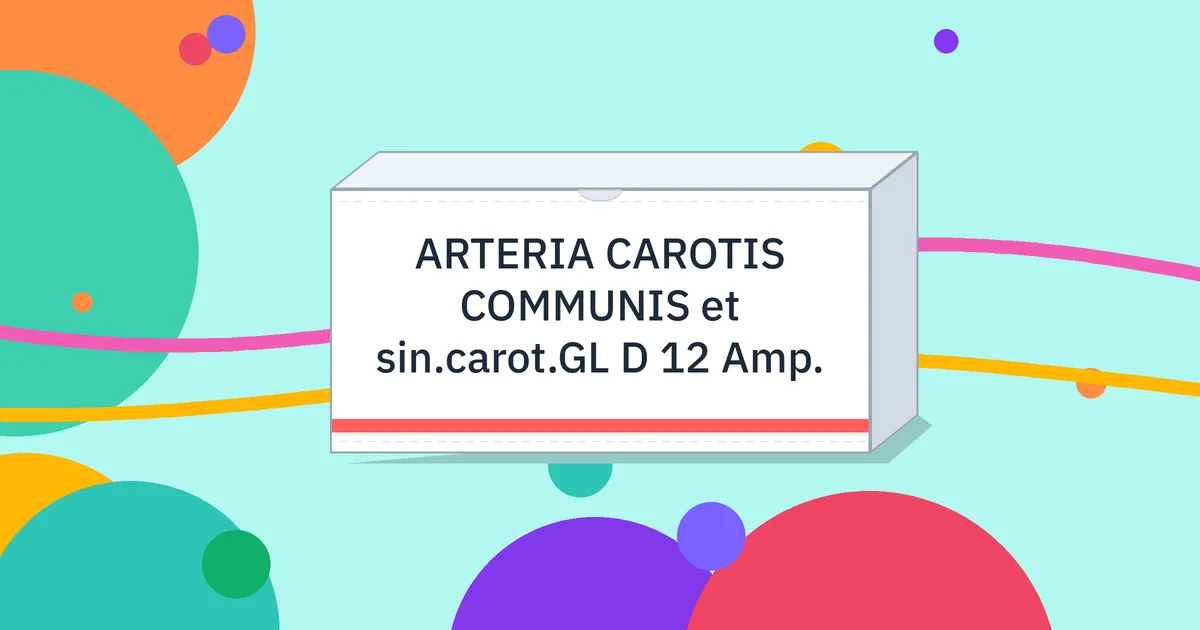 Symbolbild: Packung mit der Aufschrift ARTERIA CAROTIS COMMUNIS et sin.carot.GL D 12 Amp. (PZN 02903315) – Verfügbarkeit und Bezug in Apotheken in Frankfurt am Main