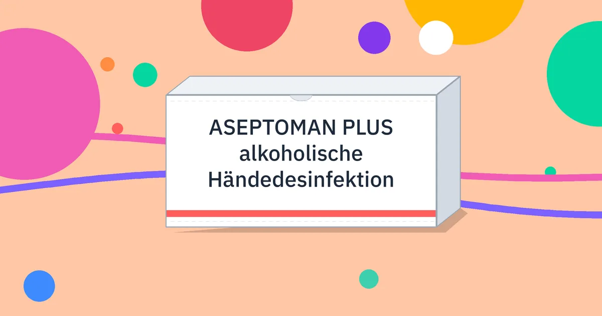 Symbolbild: Packung mit der Aufschrift ASEPTOMAN PLUS alkoholische Händedesinfektion (PZN 20087782) – Verfügbarkeit und Bezug in Apotheken in Frankfurt am Main