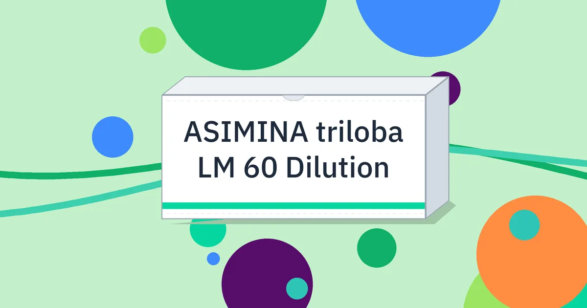 Symbolbild: Packung mit der Aufschrift ASIMINA triloba LM 60 Dilution (PZN 13402450) – Verfügbarkeit und Bezug in Apotheken in Frankfurt am Main
