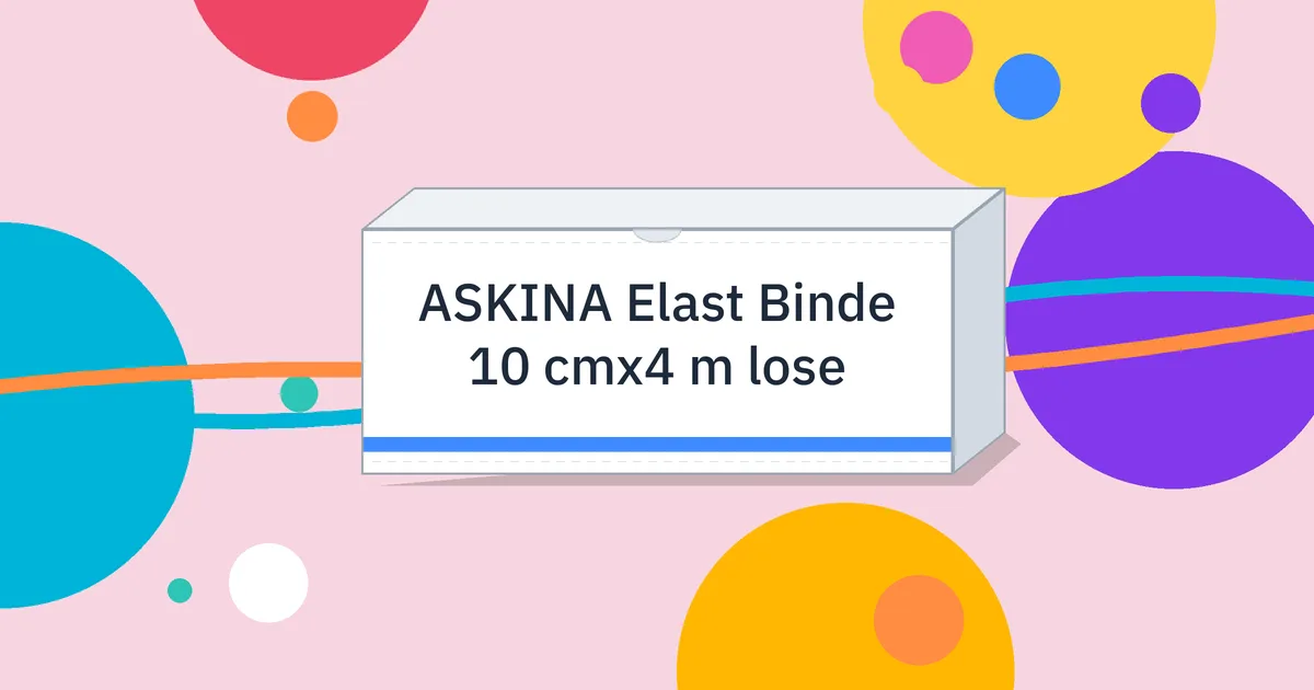 Symbolbild: Packung mit der Aufschrift ASKINA Elast Binde 10 cmx4 m lose (PZN 06158340) – Verfügbarkeit und Bezug in Apotheken in Frankfurt am Main