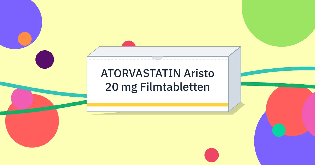 Symbolbild: Packung mit der Aufschrift ATORVASTATIN Aristo 20 mg Filmtabletten (PZN 09669986) – Verfügbarkeit und Bezug in Apotheken in Frankfurt am Main