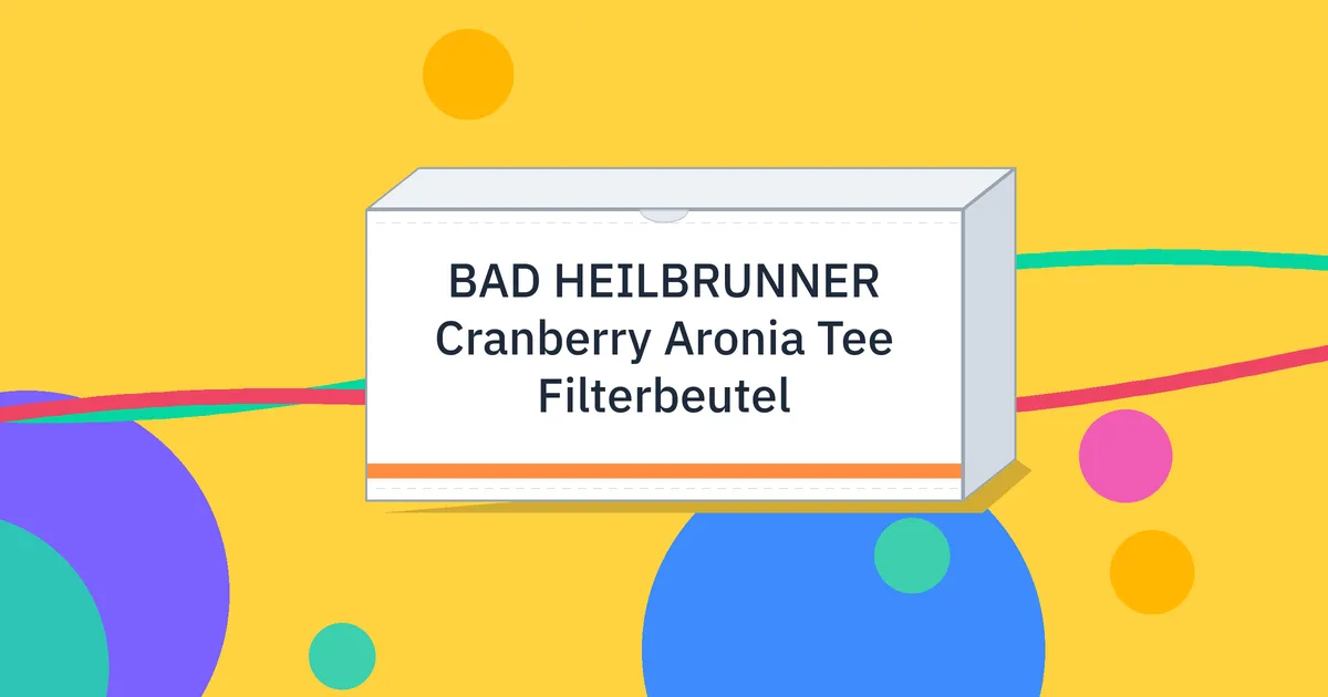 Symbolbild: Packung mit der Aufschrift BAD HEILBRUNNER Cranberry Aronia Tee Filterbeutel (PZN 18003565) – Verfügbarkeit und Bezug in Apotheken in Frankfurt am Main