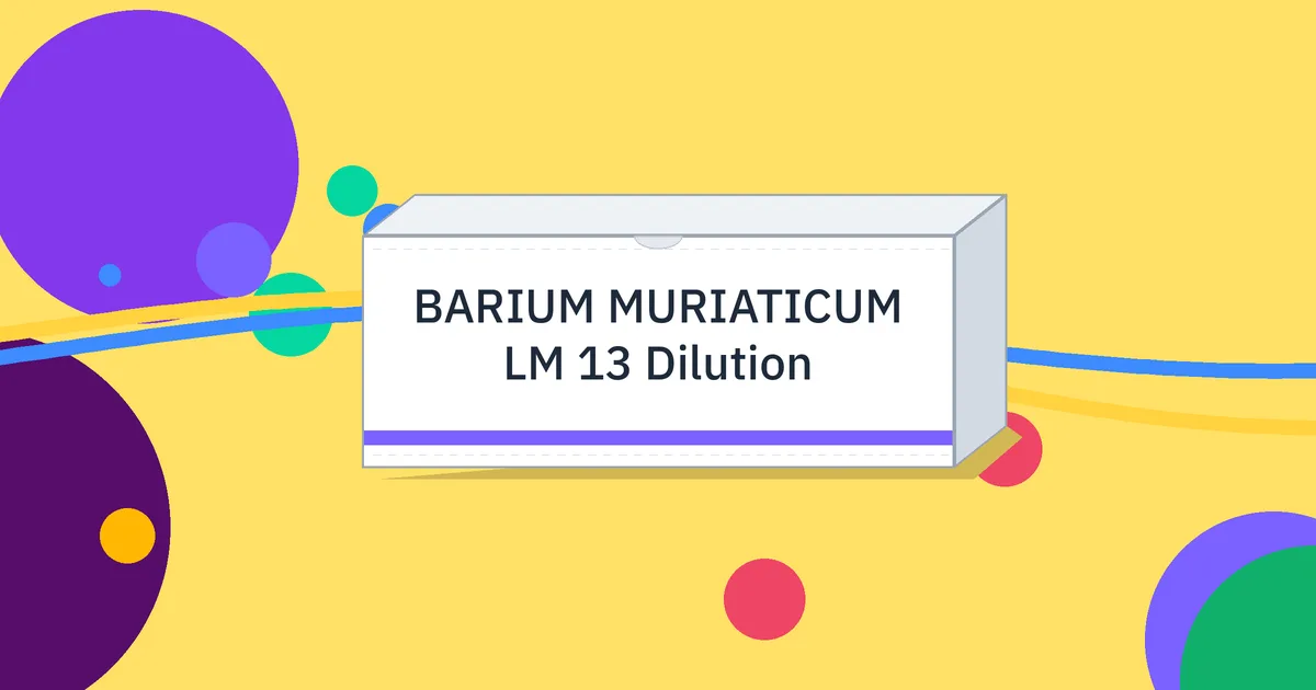 Symbolbild: Packung mit der Aufschrift BARIUM MURIATICUM LM 13 Dilution (PZN 12790303) – Verfügbarkeit und Bezug in Apotheken in Frankfurt am Main