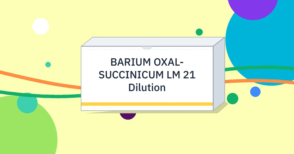 Symbolbild: Packung mit der Aufschrift BARIUM OXAL-SUCCINICUM LM 21 Dilution (PZN 13378674) – Verfügbarkeit und Bezug in Apotheken in Frankfurt am Main