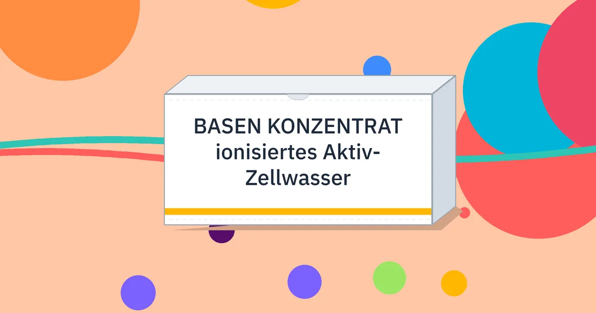 Symbolbild: Packung mit der Aufschrift BASEN KONZENTRAT ionisiertes Aktiv-Zellwasser (PZN 12340600) – Verfügbarkeit und Bezug in Apotheken in Frankfurt am Main