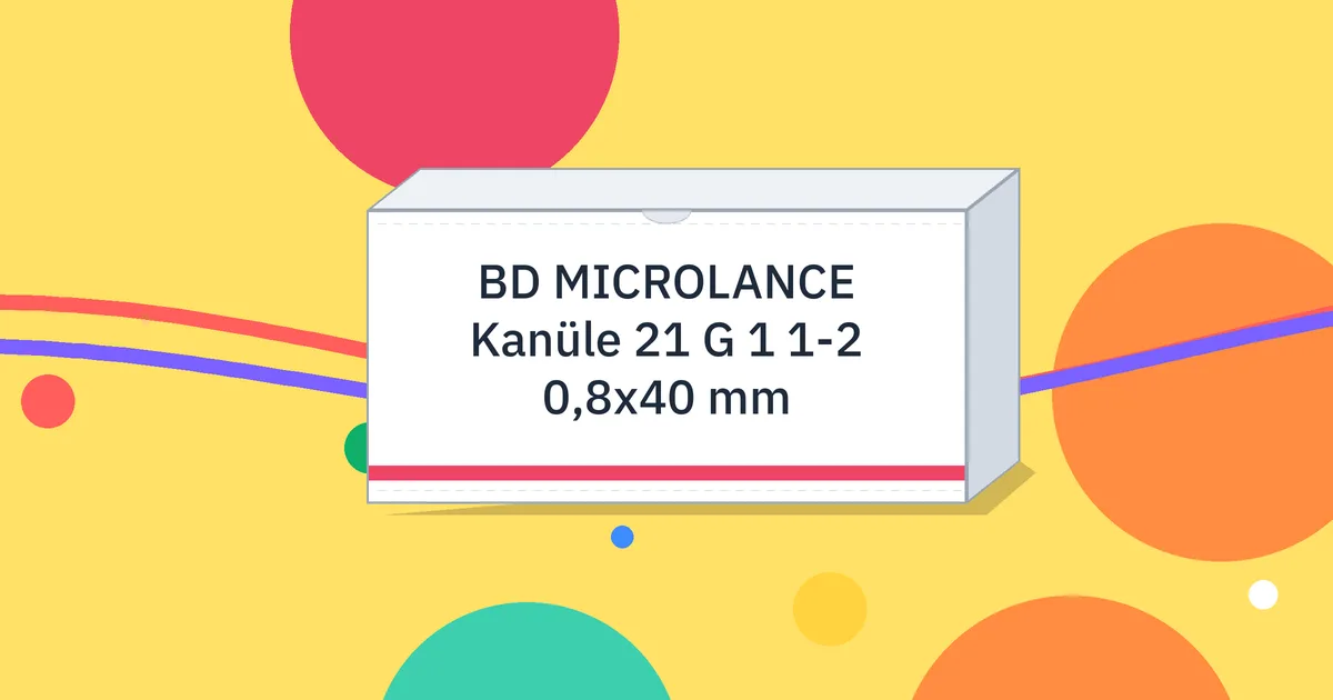 Symbolbild: Packung mit der Aufschrift BD MICROLANCE Kanüle 21 G 1 1-2 0,8x40 mm (PZN 11605663) – Verfügbarkeit und Bezug in Apotheken in Frankfurt am Main