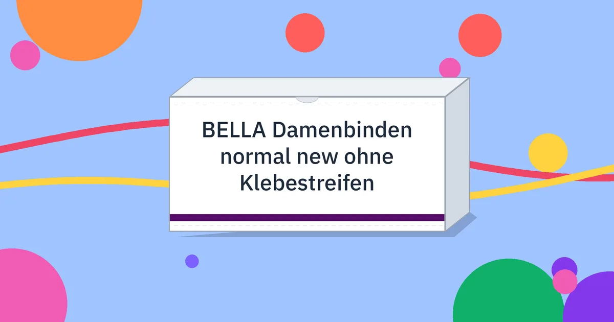 Symbolbild: Packung mit der Aufschrift BELLA Damenbinden normal new ohne Klebestreifen (PZN 06127316) – Verfügbarkeit und Bezug in Apotheken in Frankfurt am Main