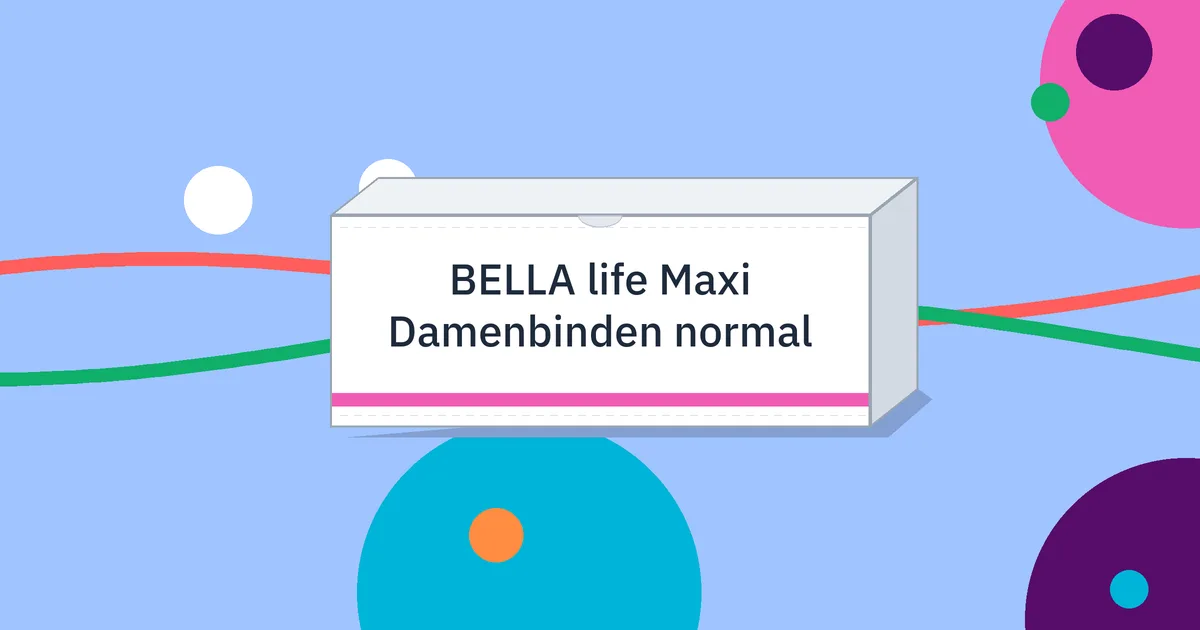 Symbolbild: Packung mit der Aufschrift BELLA life Maxi Damenbinden normal (PZN 20102441) – Verfügbarkeit und Bezug in Apotheken in Frankfurt am Main