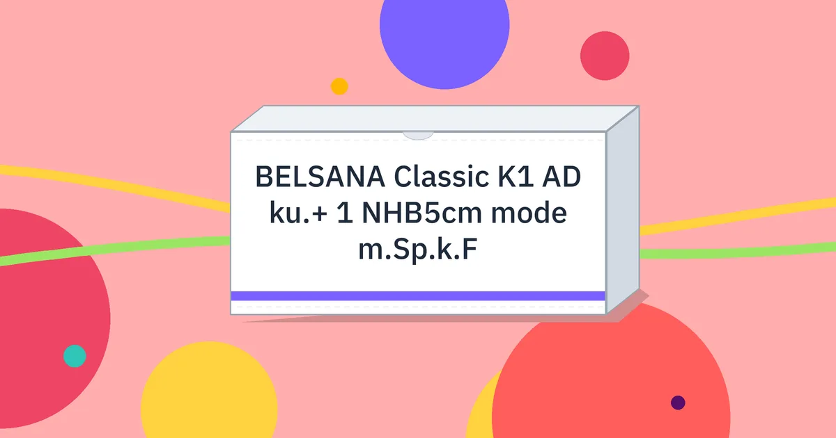 Symbolbild: Packung mit der Aufschrift BELSANA Classic K1 AD ku.+ 1 NHB5cm mode m.Sp.k.F (PZN 19254499) – Verfügbarkeit und Bezug in Apotheken in Frankfurt am Main