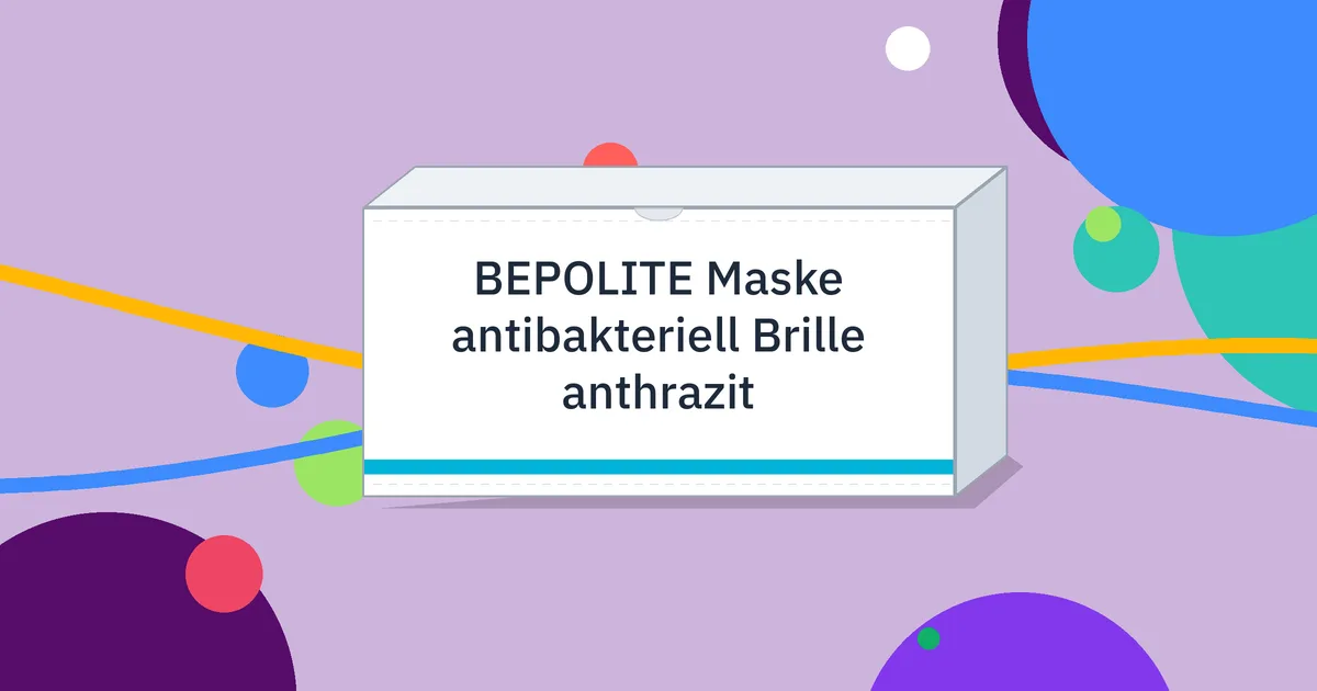 Symbolbild: Packung mit der Aufschrift BEPOLITE Maske antibakteriell Brille anthrazit (PZN 16925668) – Verfügbarkeit und Bezug in Apotheken in Frankfurt am Main