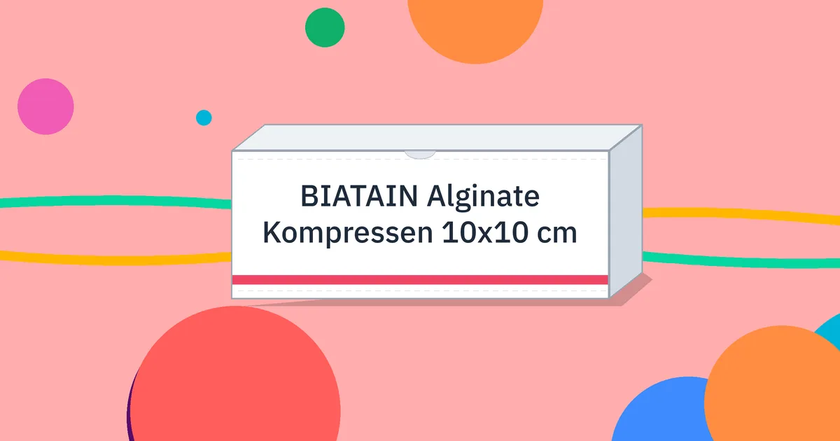 Symbolbild: Packung mit der Aufschrift BIATAIN Alginate Kompressen 10x10 cm (PZN 11381413) – Verfügbarkeit und Bezug in Apotheken in Frankfurt am Main