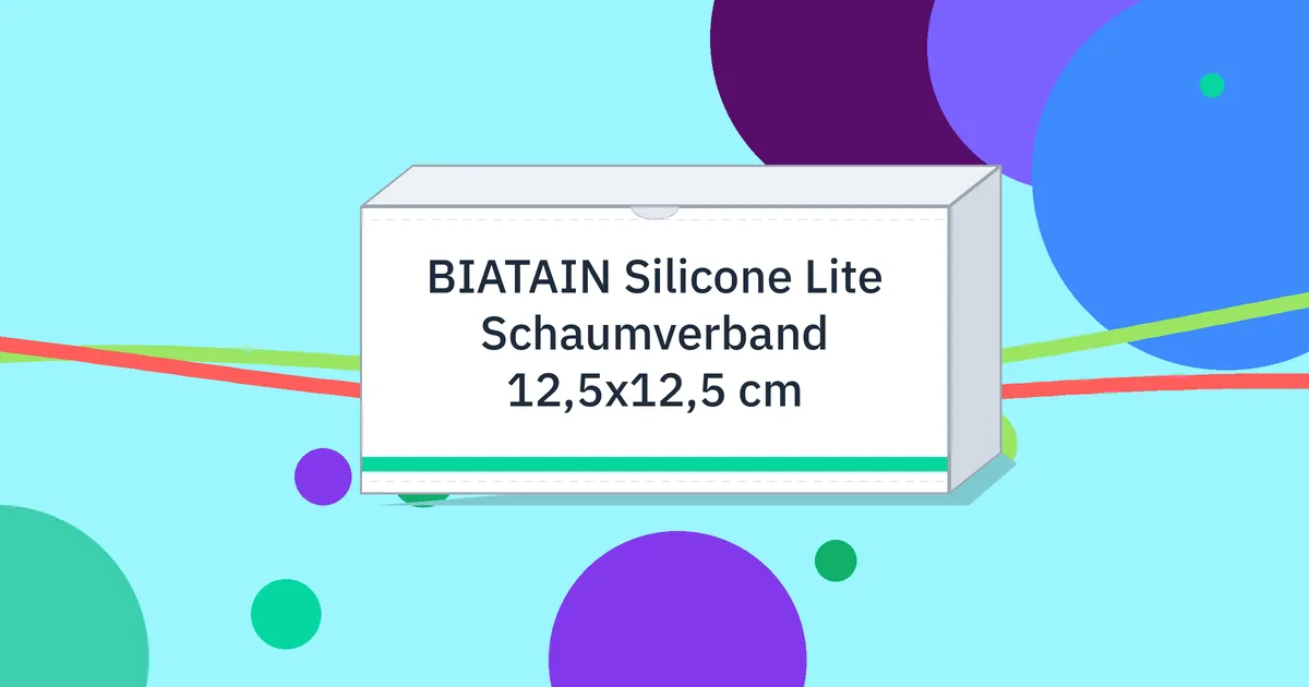 Symbolbild: Packung mit der Aufschrift BIATAIN Silicone Lite Schaumverband 12,5x12,5 cm (PZN 14386517) – Verfügbarkeit und Bezug in Apotheken in Frankfurt am Main