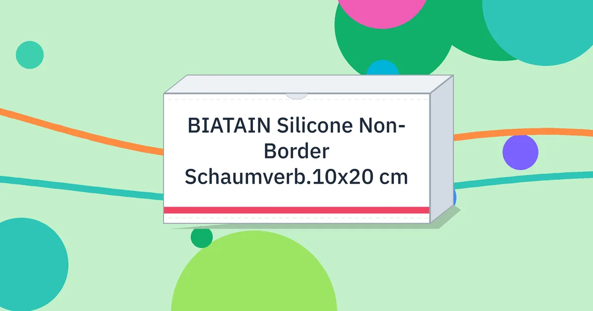Symbolbild: Packung mit der Aufschrift BIATAIN Silicone Non-Border Schaumverb.10x20 cm (PZN 20083235) – Verfügbarkeit und Bezug in Apotheken in Frankfurt am Main