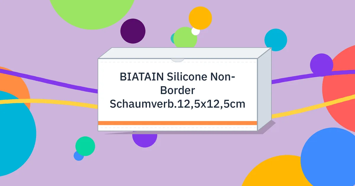 Symbolbild: Packung mit der Aufschrift BIATAIN Silicone Non-Border Schaumverb.12,5x12,5cm (PZN 19474723) – Verfügbarkeit und Bezug in Apotheken in Frankfurt am Main