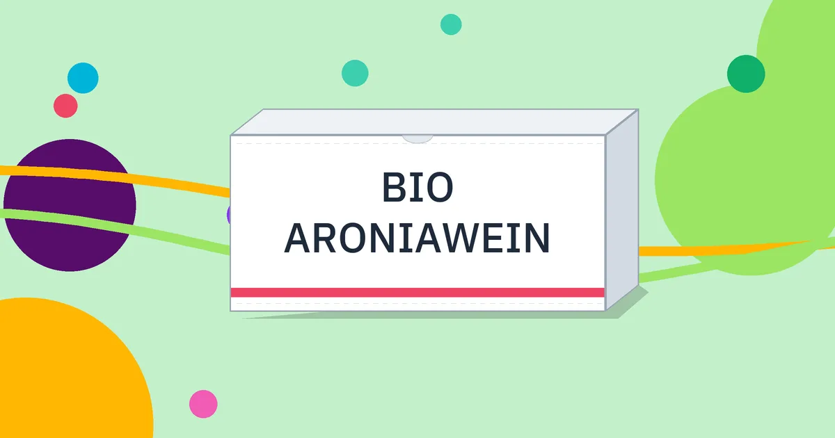 Symbolbild: Packung mit der Aufschrift BIO ARONIAWEIN (PZN 08915236) – Verfügbarkeit und Bezug in Apotheken in Frankfurt am Main