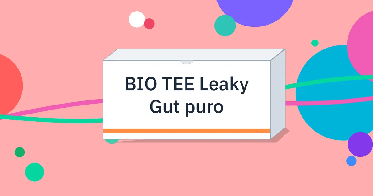 Symbolbild: Packung mit der Aufschrift BIO TEE Leaky Gut puro (PZN 19365833) – Verfügbarkeit und Bezug in Apotheken in Frankfurt am Main