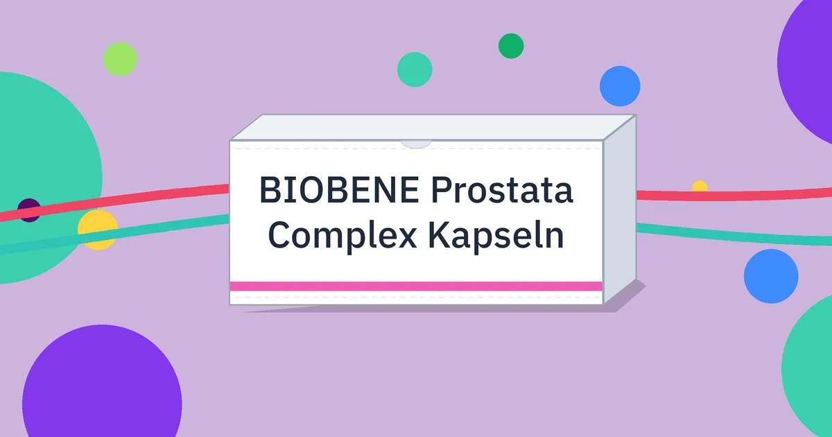 Symbolbild: Packung mit der Aufschrift BIOBENE Prostata Complex Kapseln (PZN 16261056) – Verfügbarkeit und Bezug in Apotheken in Frankfurt am Main