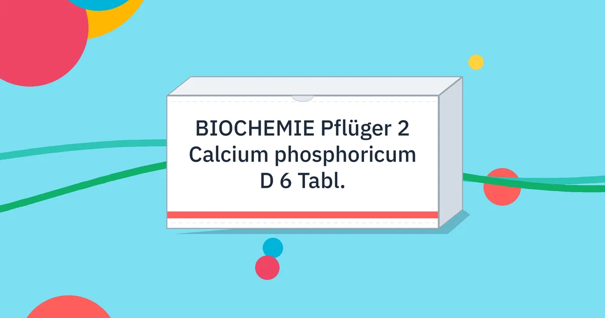 Symbolbild: Packung mit der Aufschrift BIOCHEMIE Pflüger 2 Calcium phosphoricum D 6 Tabl. (PZN 06318772) – Verfügbarkeit und Bezug in Apotheken in Frankfurt am Main